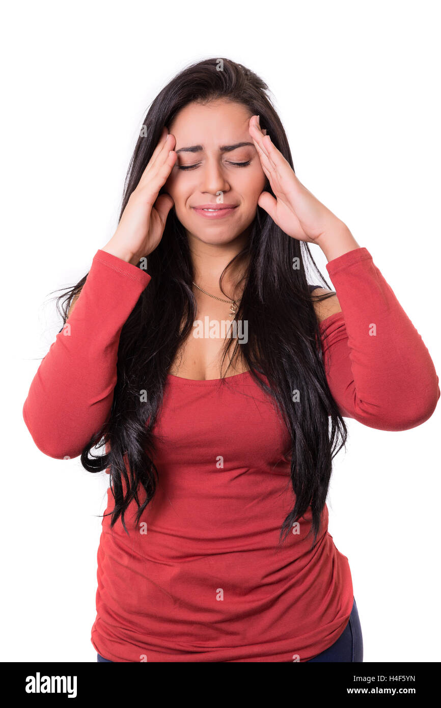Young student tired of studying for the final exams, isolated over a ...
