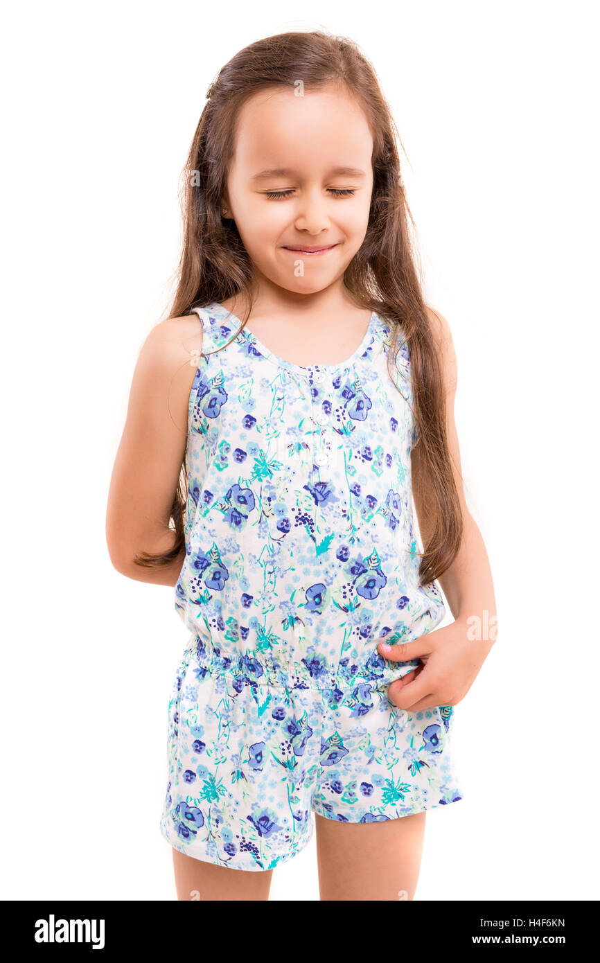 Little girl mouth open portrait Cut Out Stock Images & Pictures - Alamy