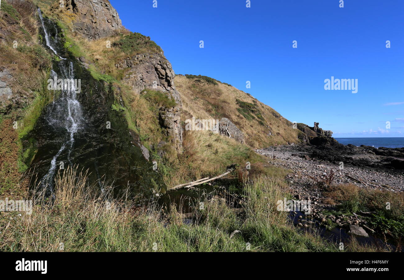 Woodston Burn Waterfall St Cyrus Nature Reserve Scotland October 2016 ...