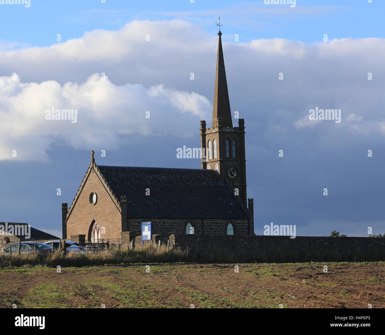 Exterior of St Cyrus Parish Church Scotland October 2016 Stock Photo ...