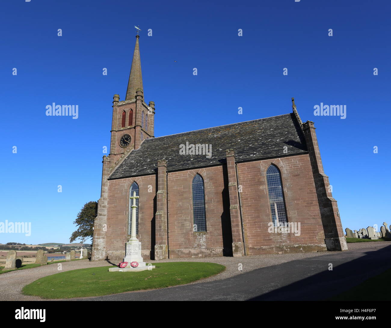 Exterior of St Cyrus Parish Church Scotland October 2016 Stock Photo ...