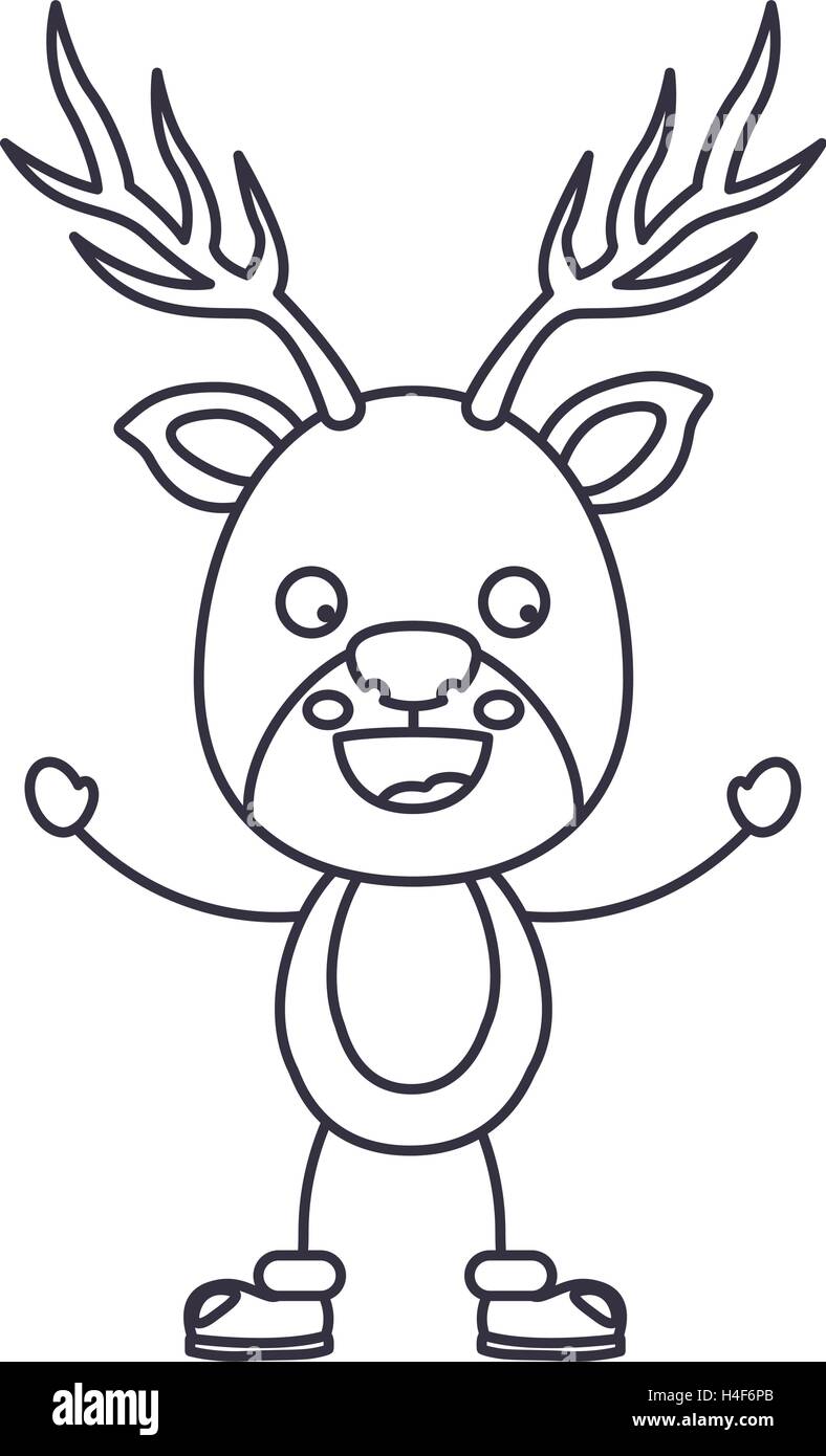 Reindeer cartoon of Christmas season design Stock Vector Image & Art ...