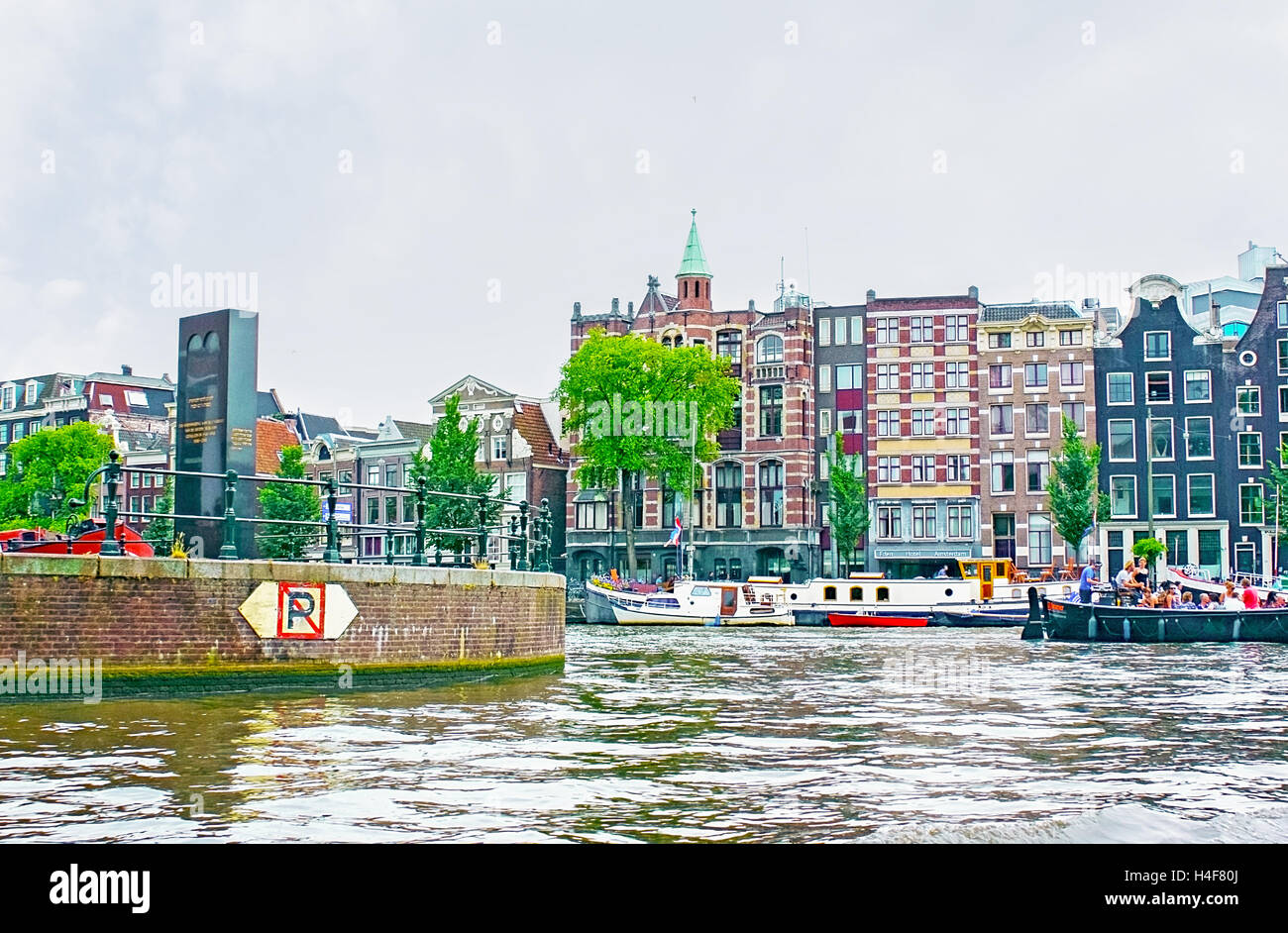 Crossing canals Amstel and Zwanenburgwal two important waterways in ...