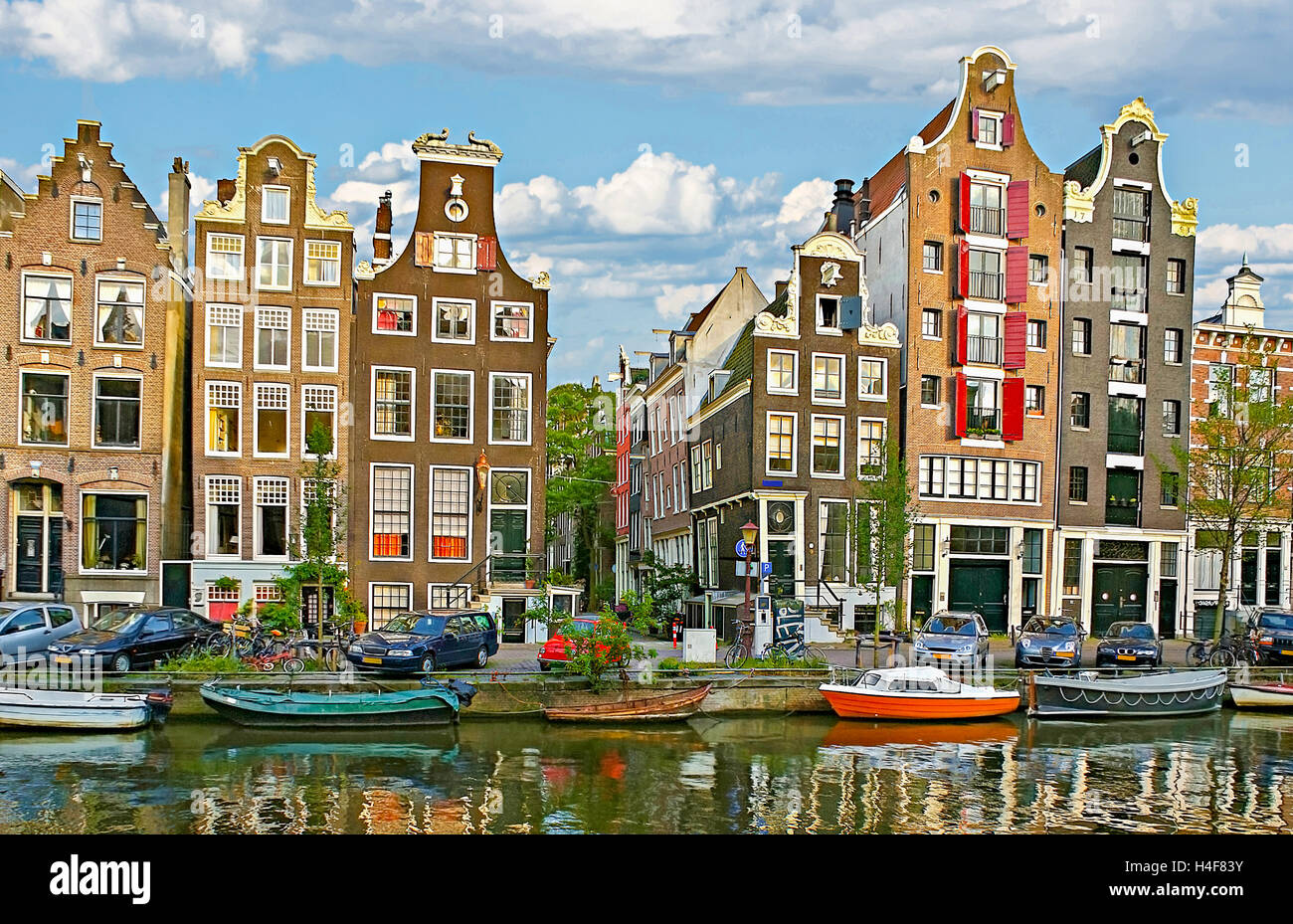The houses of amsterdam have their own style. They tilted in different ...