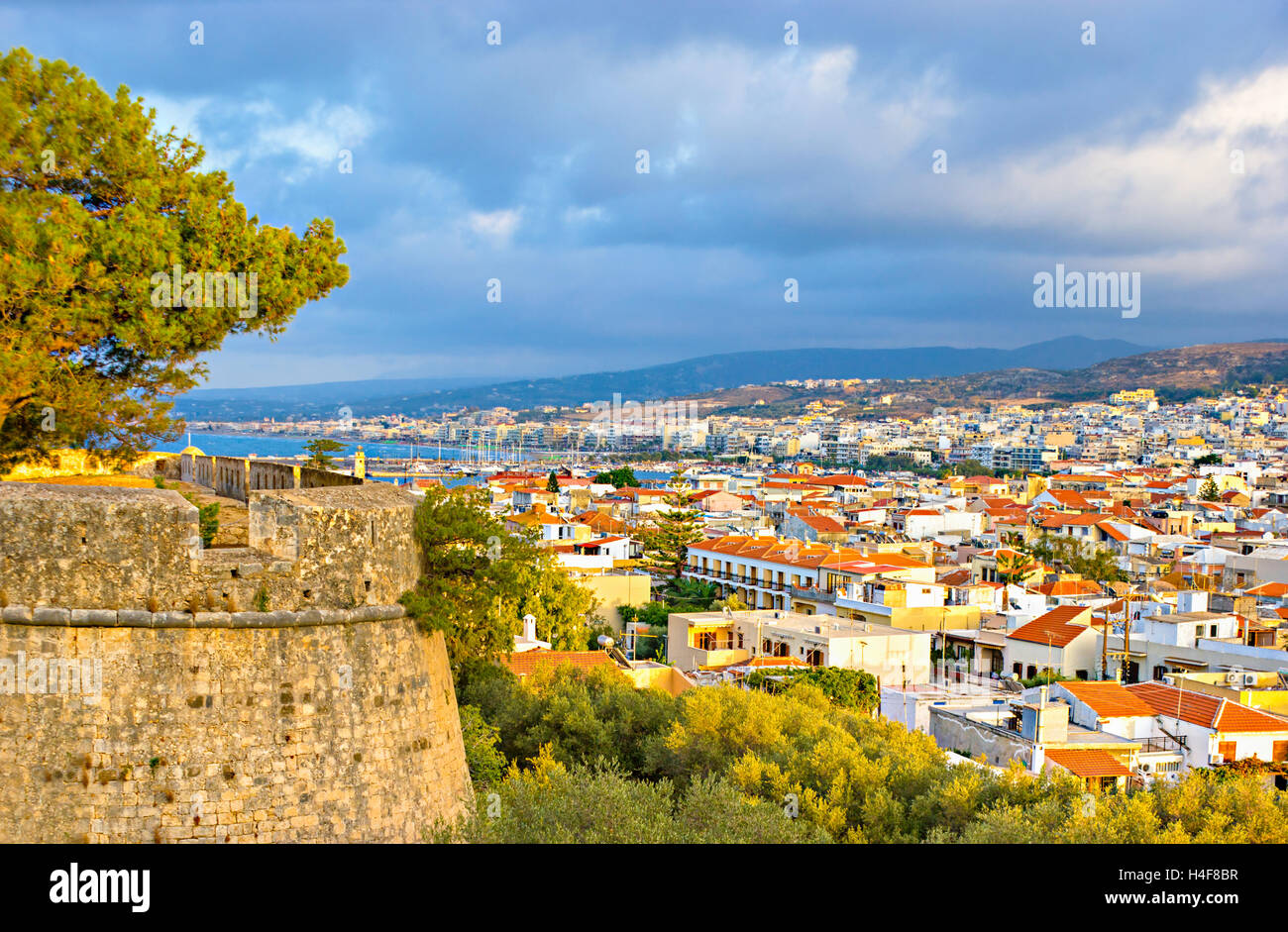 The view on Rethymno city and its port from the Fortezza (Venetian ...