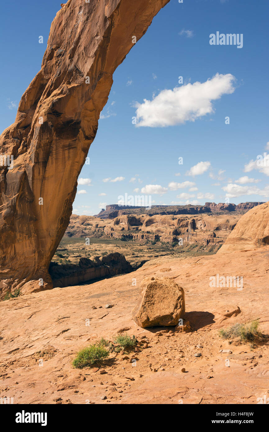 Utah, Potash-Lower Colorado River Scenic Byway, Corona Arch Stock Photo ...