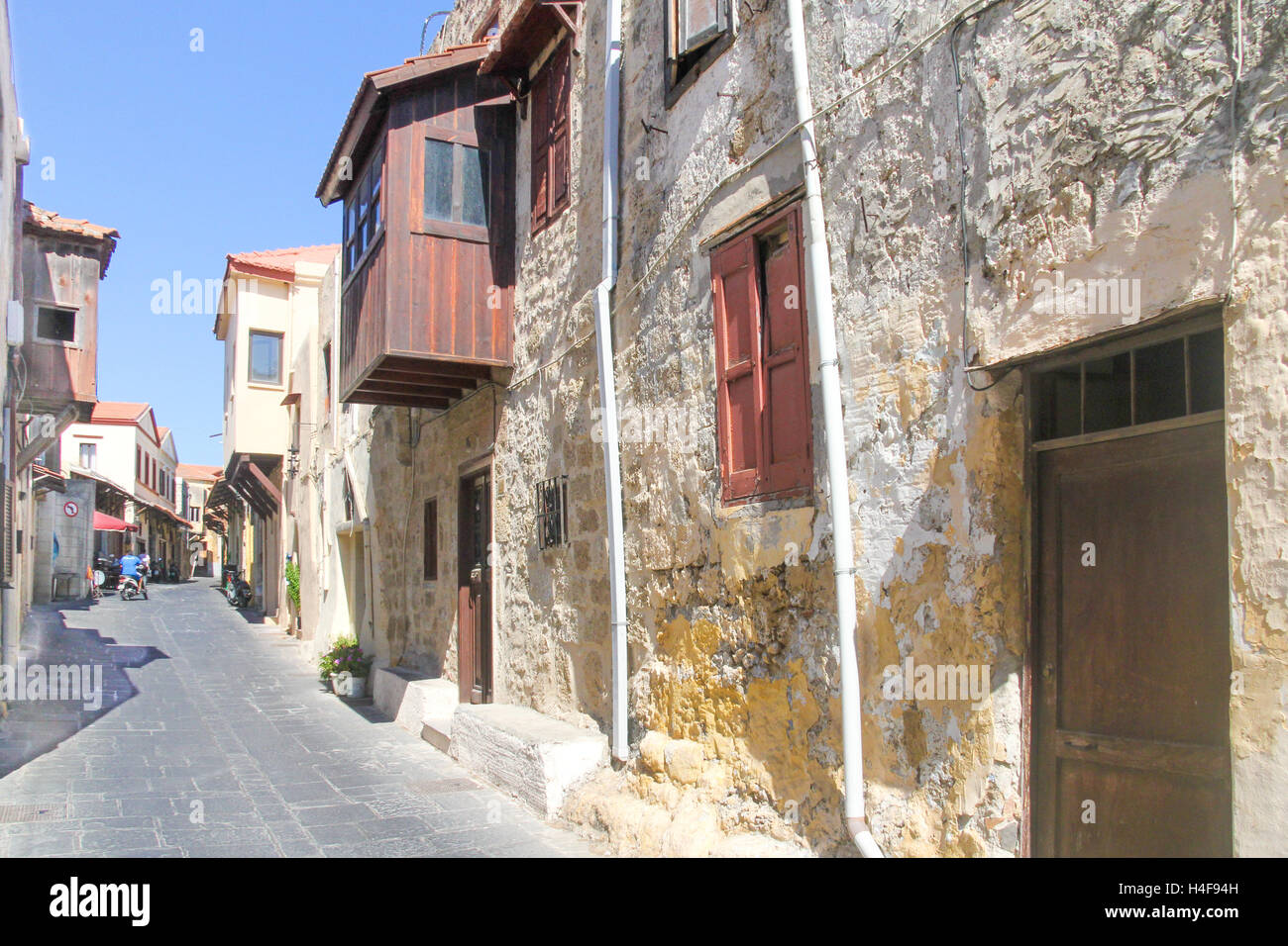 A typical street in old Rhodes town, Greece Stock Photo - Alamy