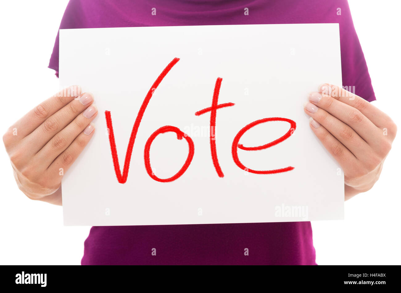 People holding vote sign hi-res stock photography and images - Alamy