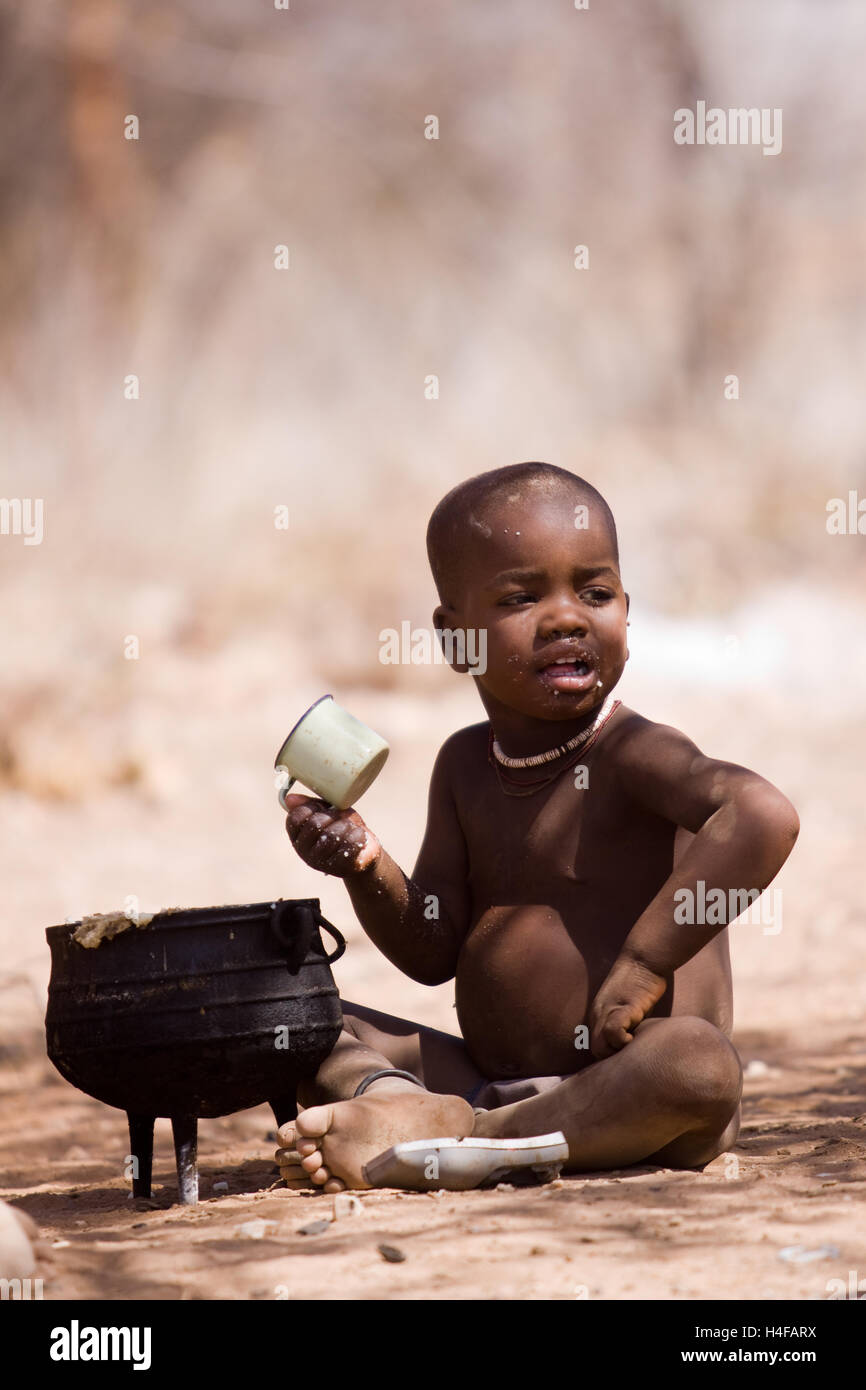 child of himba tribe in north namibia Stock Photo - Alamy