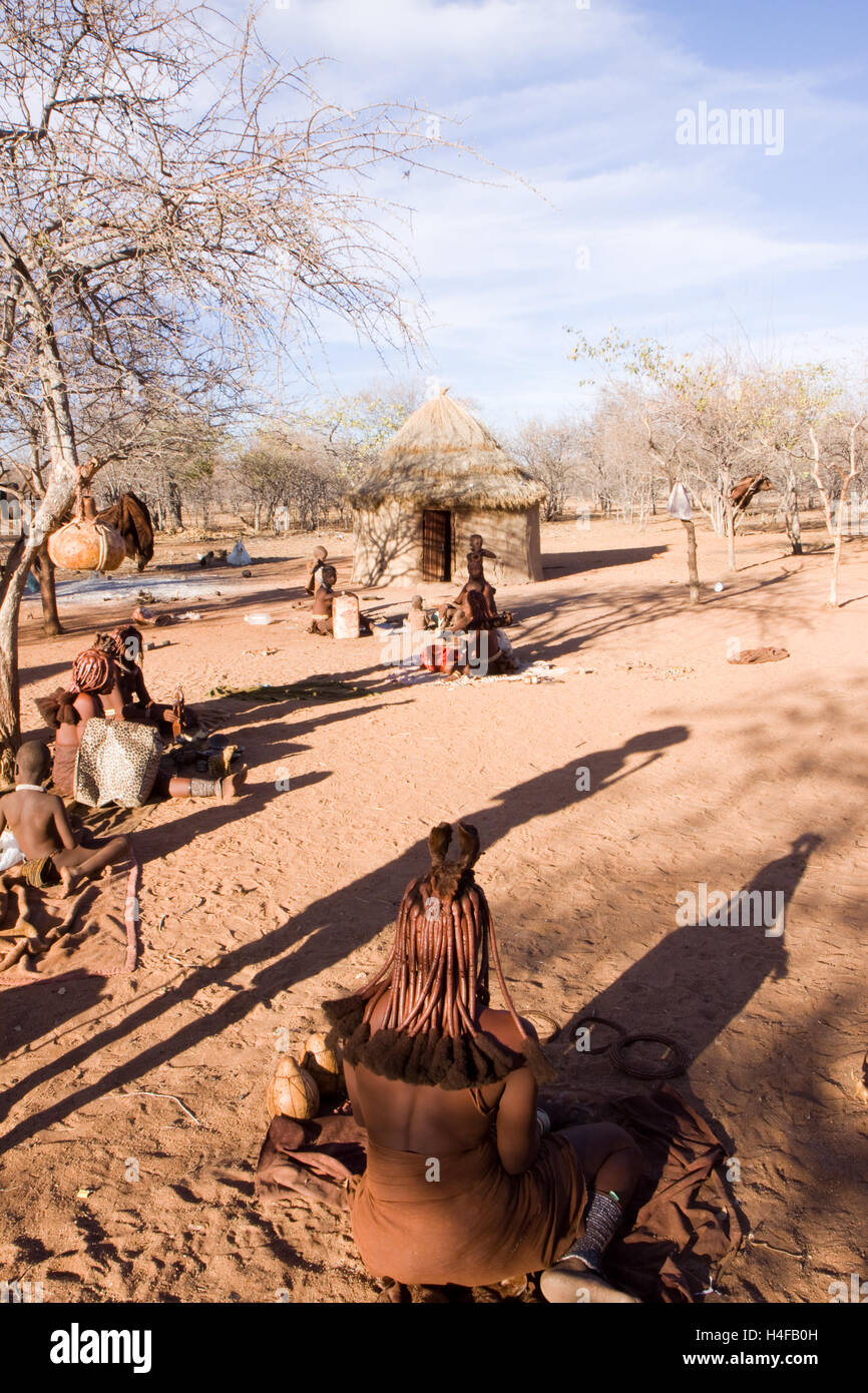 himba camp with some of their villagers Stock Photo - Alamy