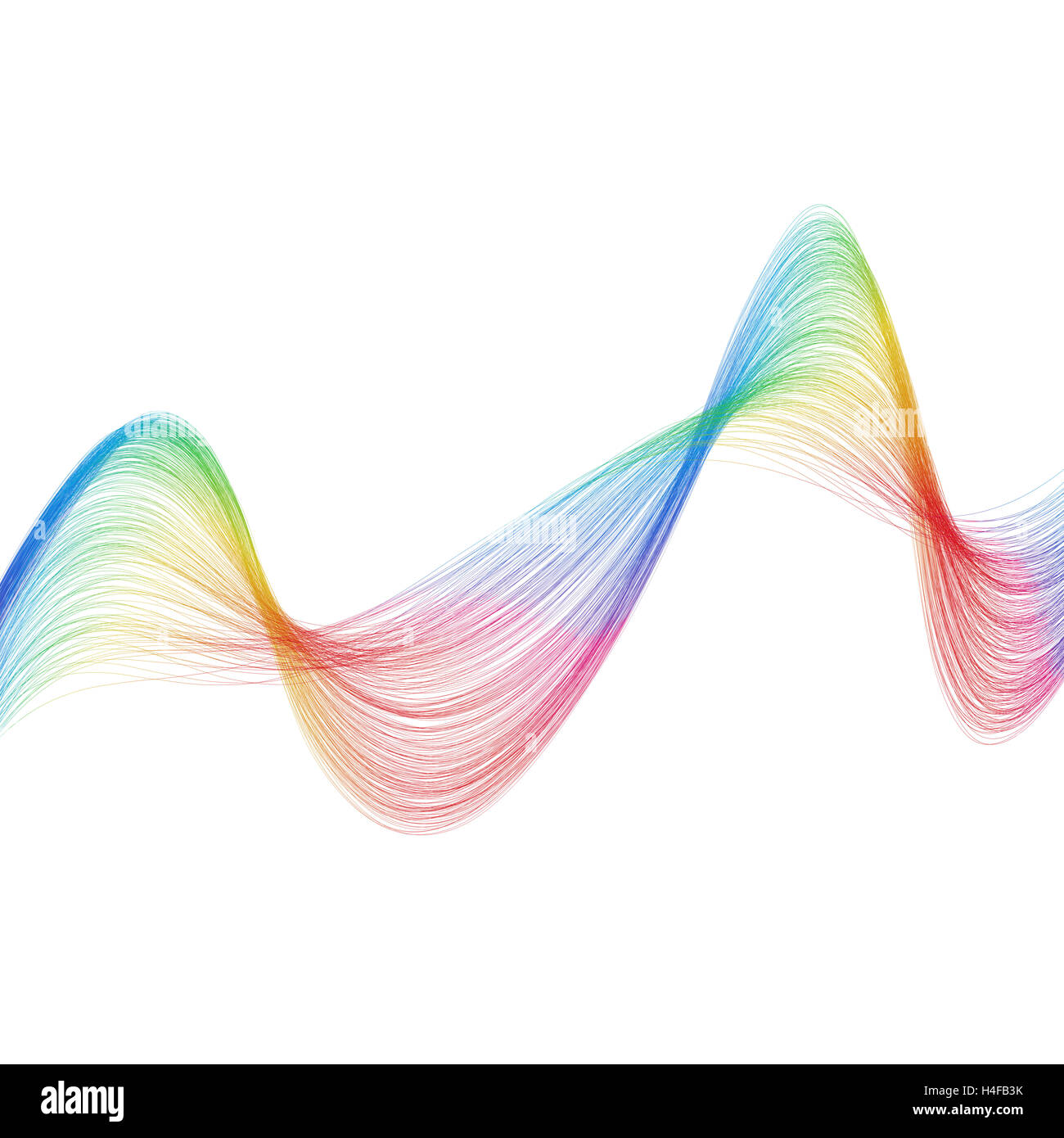Spectrum colored abstract line isolated on a white background ...