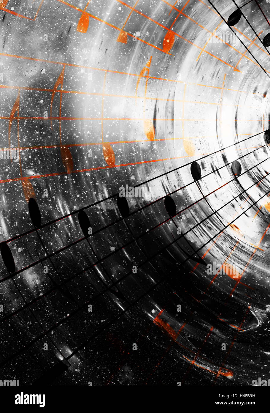 music notes in space with stars. abstract background. Music concept ...