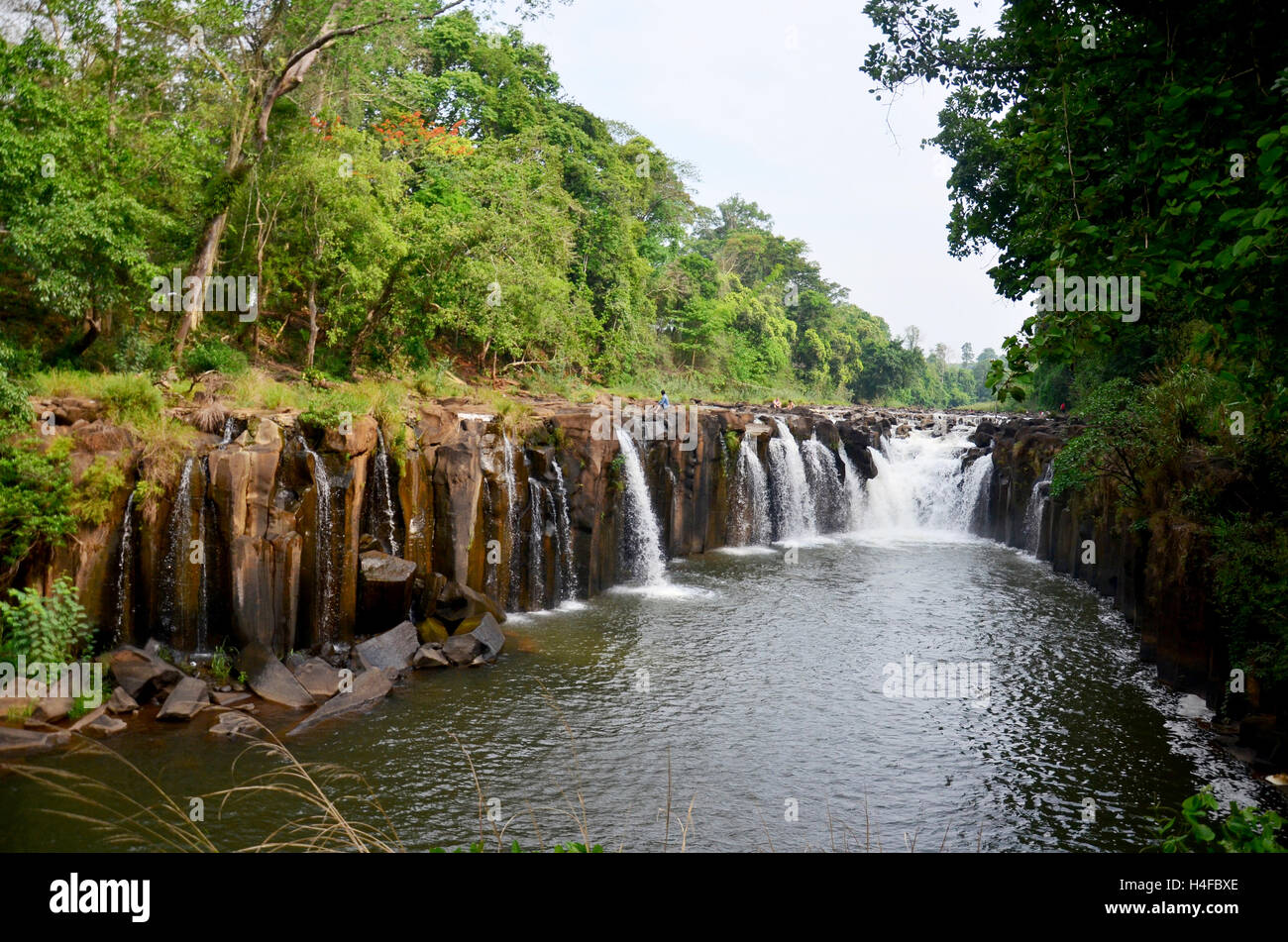 Motion of water at Tad Pha Suam waterfall in Pakse, Champasak, Laos ...