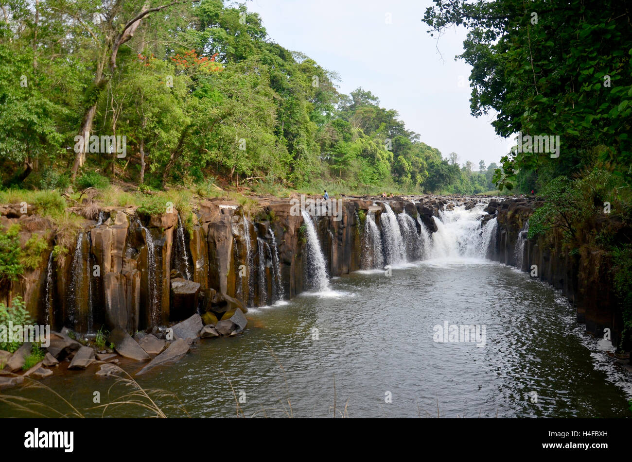 Motion of water at Tad Pha Suam waterfall in Pakse, Champasak, Laos ...