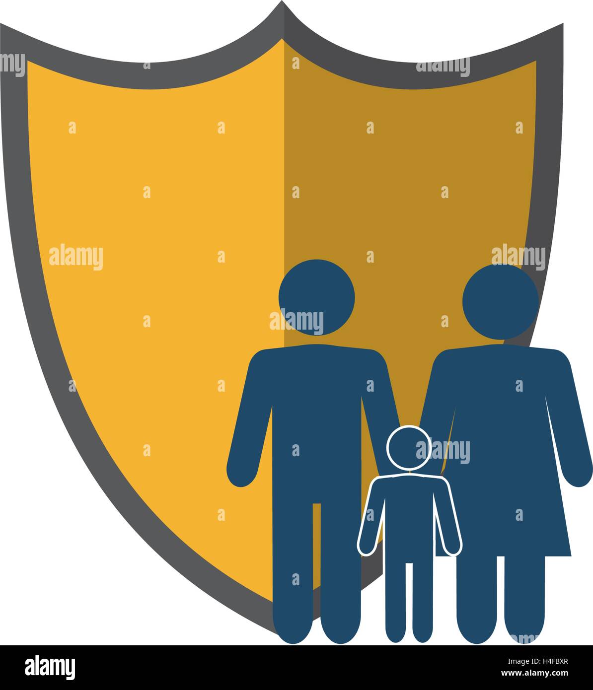 shield and family pictogram icon Stock Vector Image & Art - Alamy