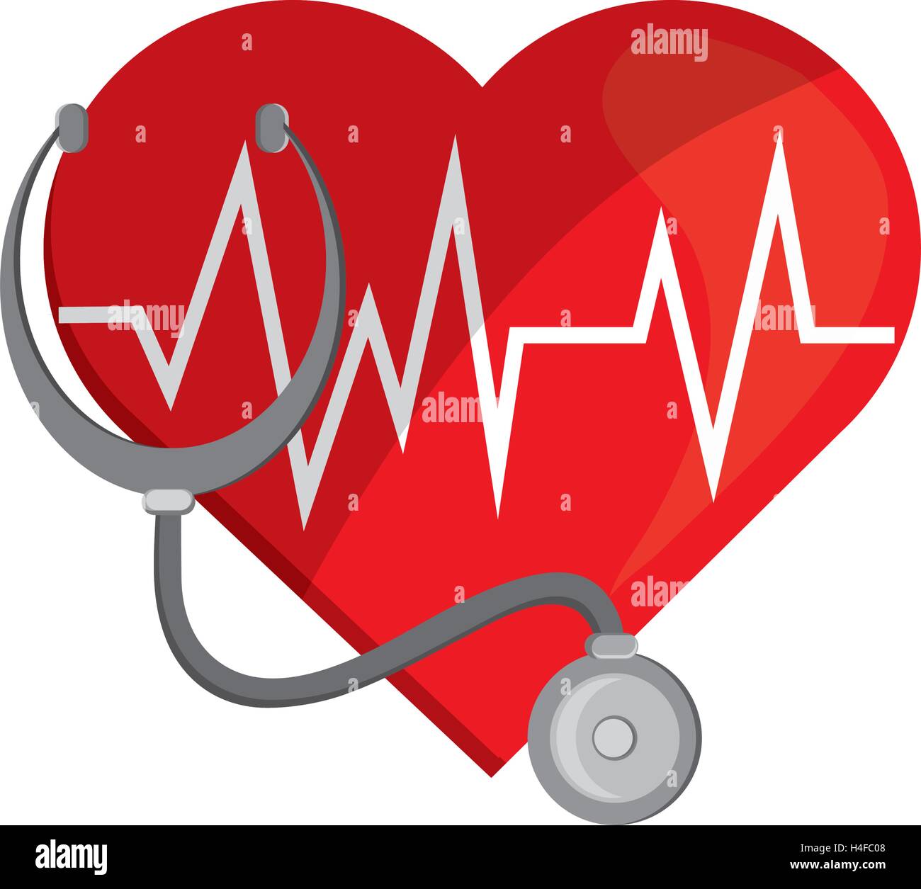 heart cardiogram and stethoscope icon Stock Vector Image & Art - Alamy
