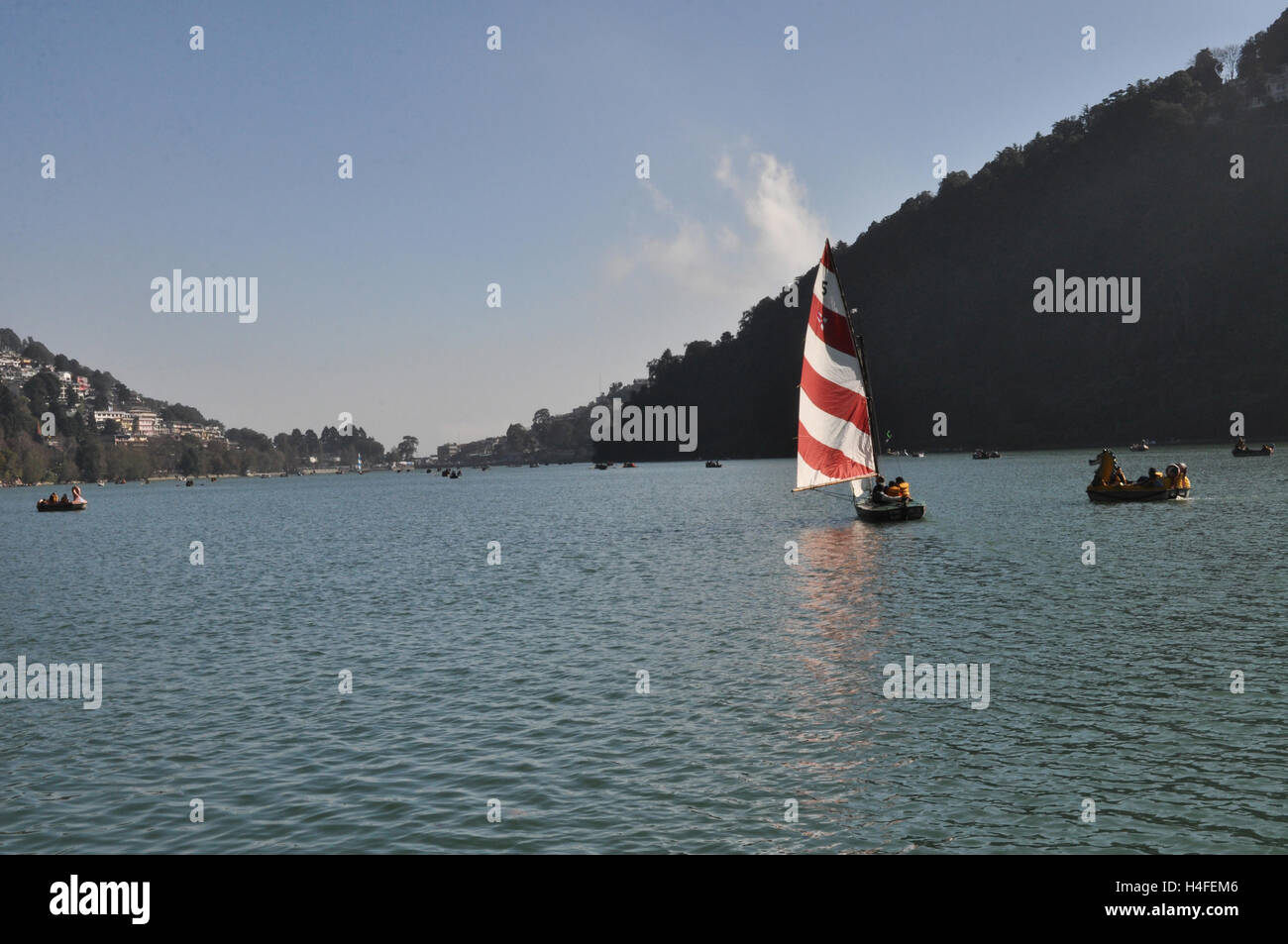 Nainital, Uttarakhand, India- November 13, 2015: Yacht sailing in the ...
