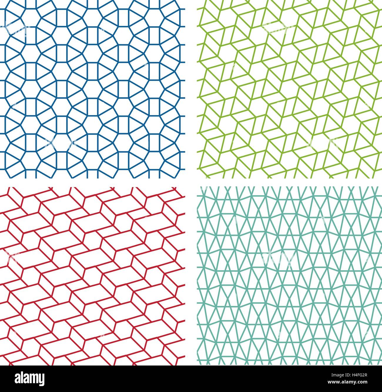Set of modern seamless lace line pattern on white, vector Stock Vector ...