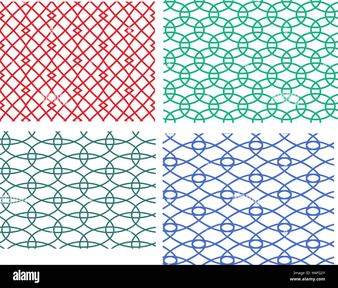 Set of geometric weave circle seamless pattern, vector Stock Vector ...