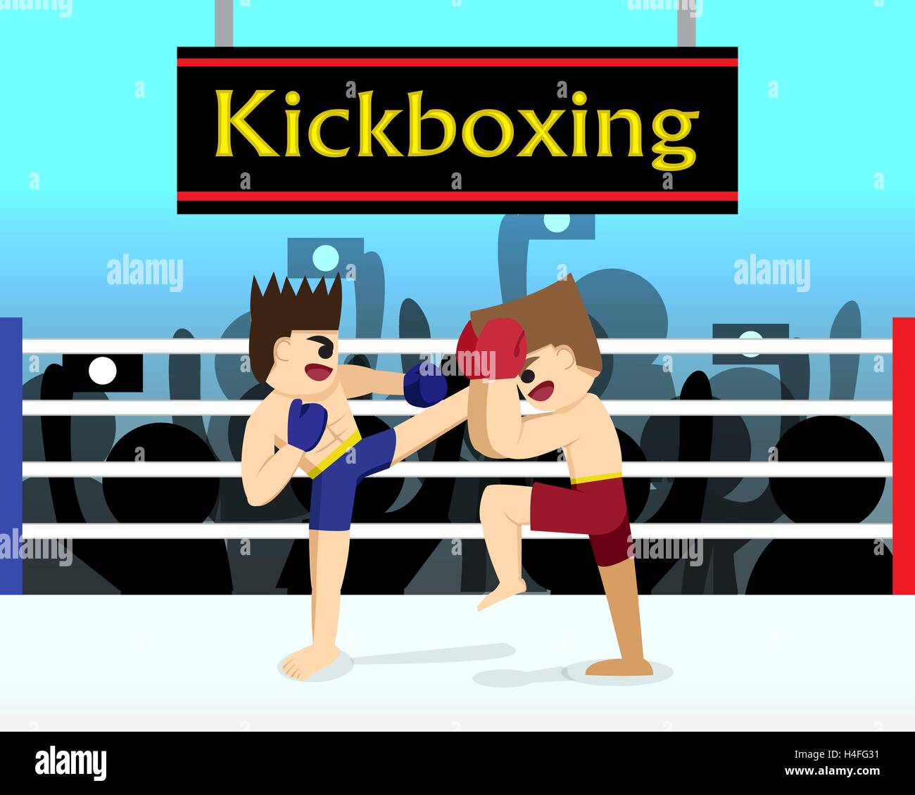 Two boxer are fighting in boxing stadium, vector Stock Vector Image ...