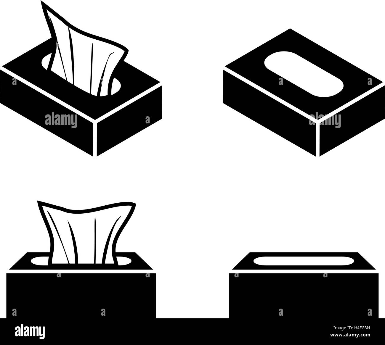 Tissue box icons in flat style, vector object design Stock Vector Image ...