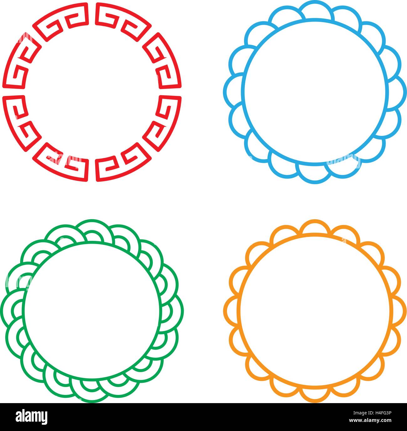 Classic Chinese circle window and photo frame, vector Stock Vector ...