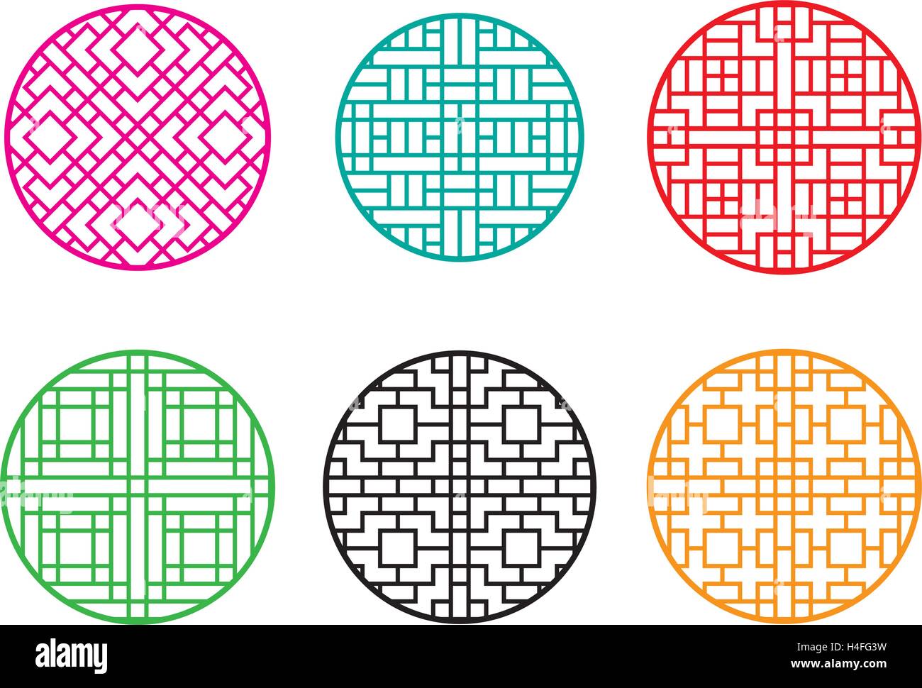Round Chinese pattern window frame, vector Stock Vector Image & Art - Alamy