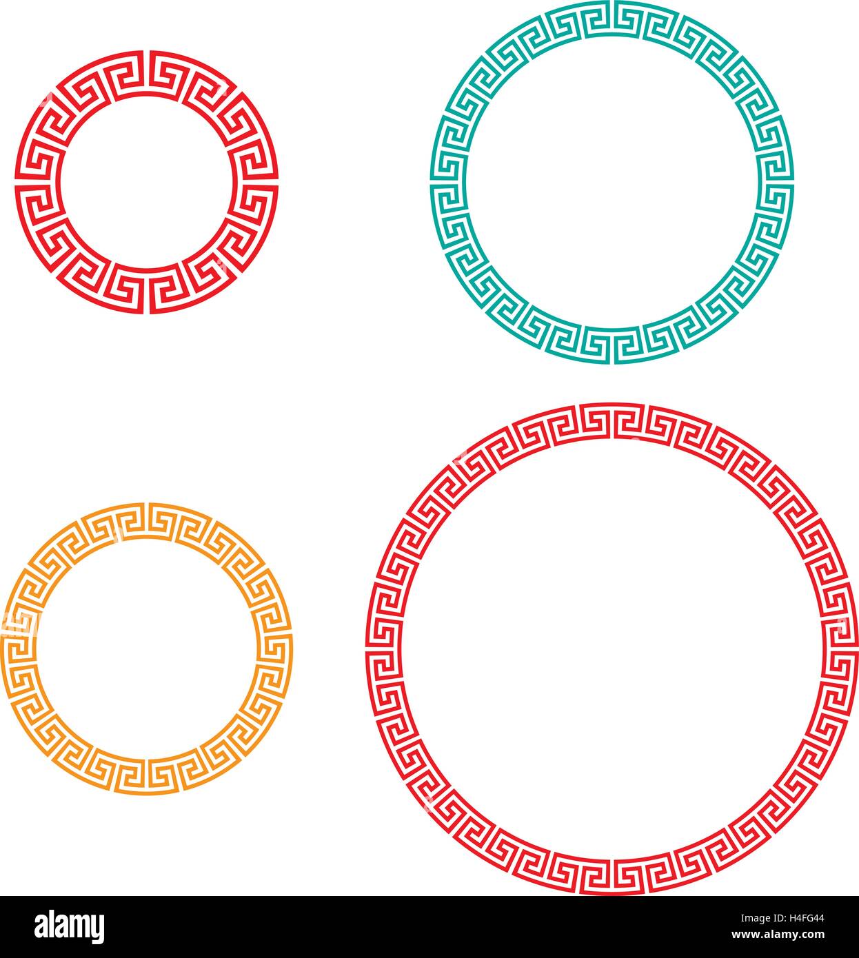 Retro Chinese circle window and photo frame, vector Stock Vector Image ...