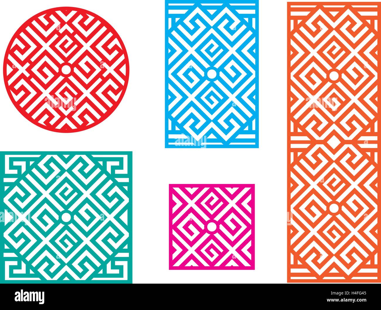 Chinese pattern frame for window and fence, vector Stock Vector Image ...