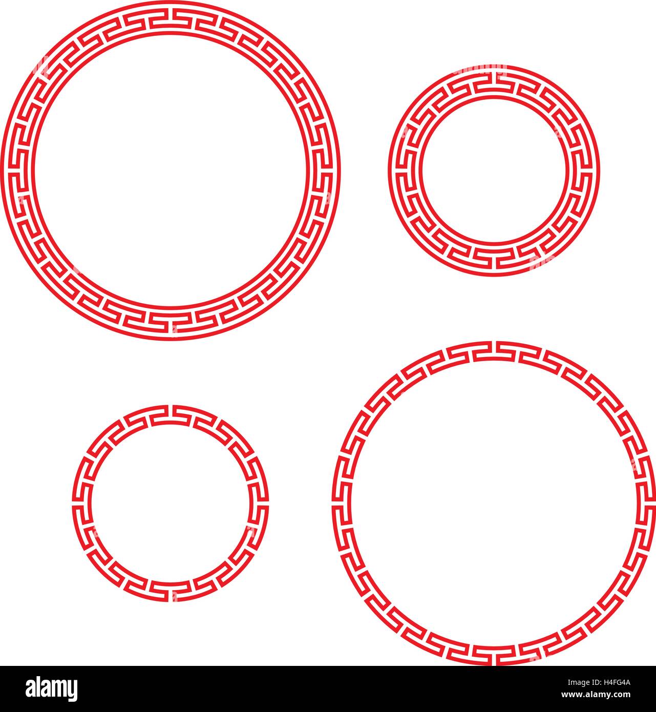 Classic Chinese red round window and photo frame, vector Stock Vector ...