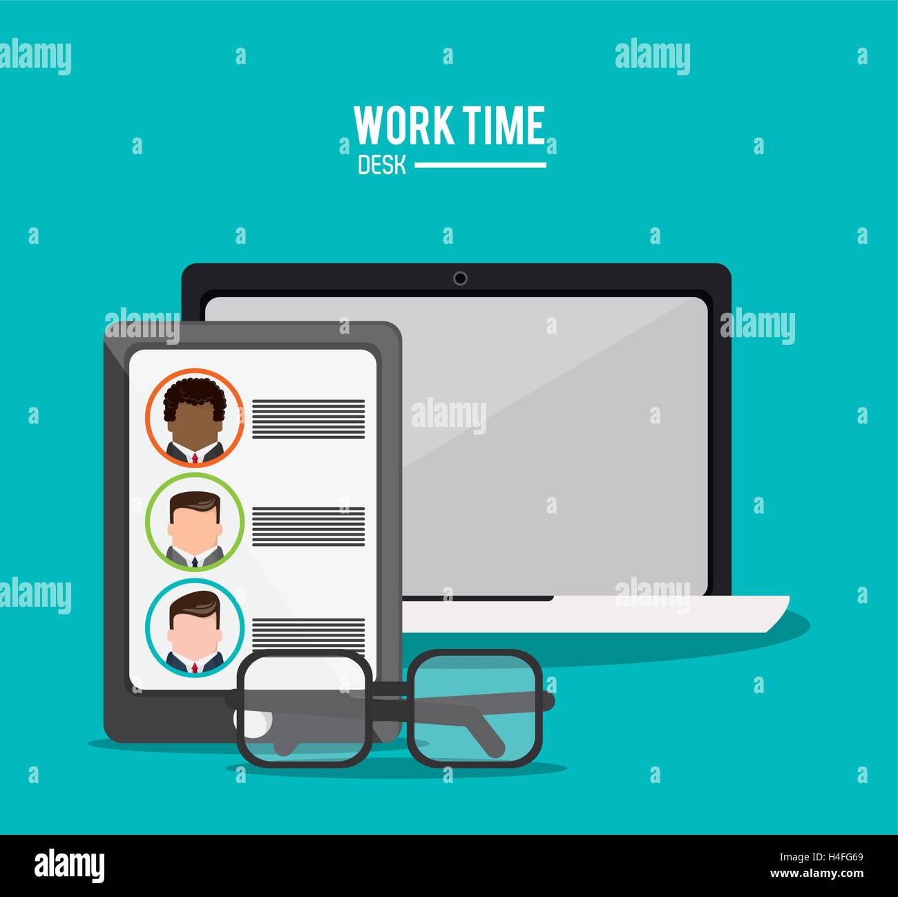 Work time and office supplies design Stock Vector Image & Art - Alamy