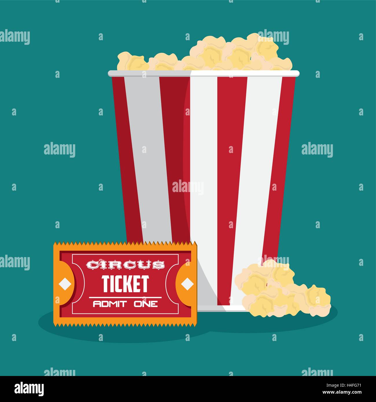 Ticket and pop corn of carnival design Stock Vector Image & Art - Alamy