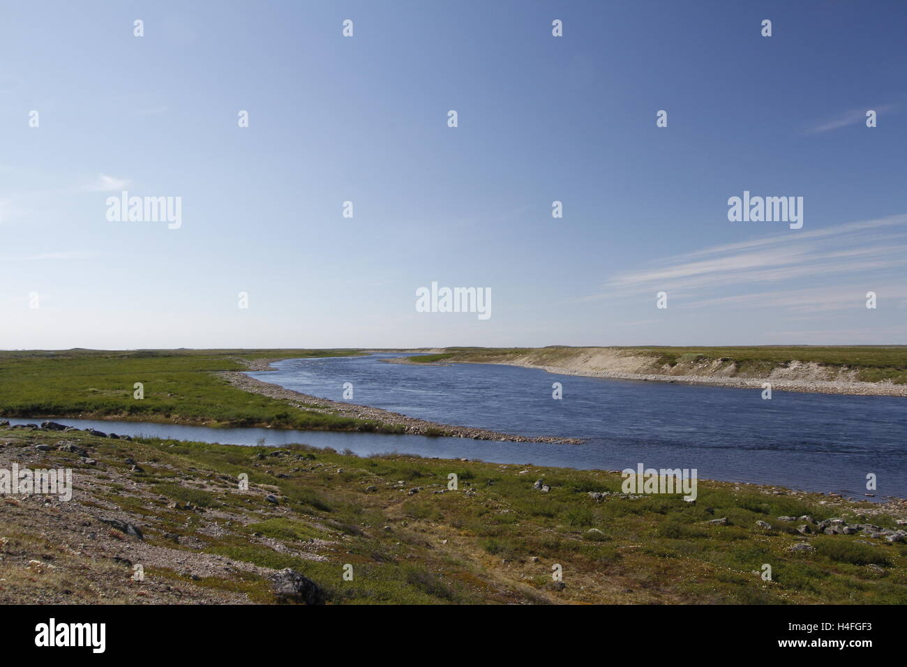 Looking across Maguse River north of Arviat, Nunavut Stock Photo - Alamy