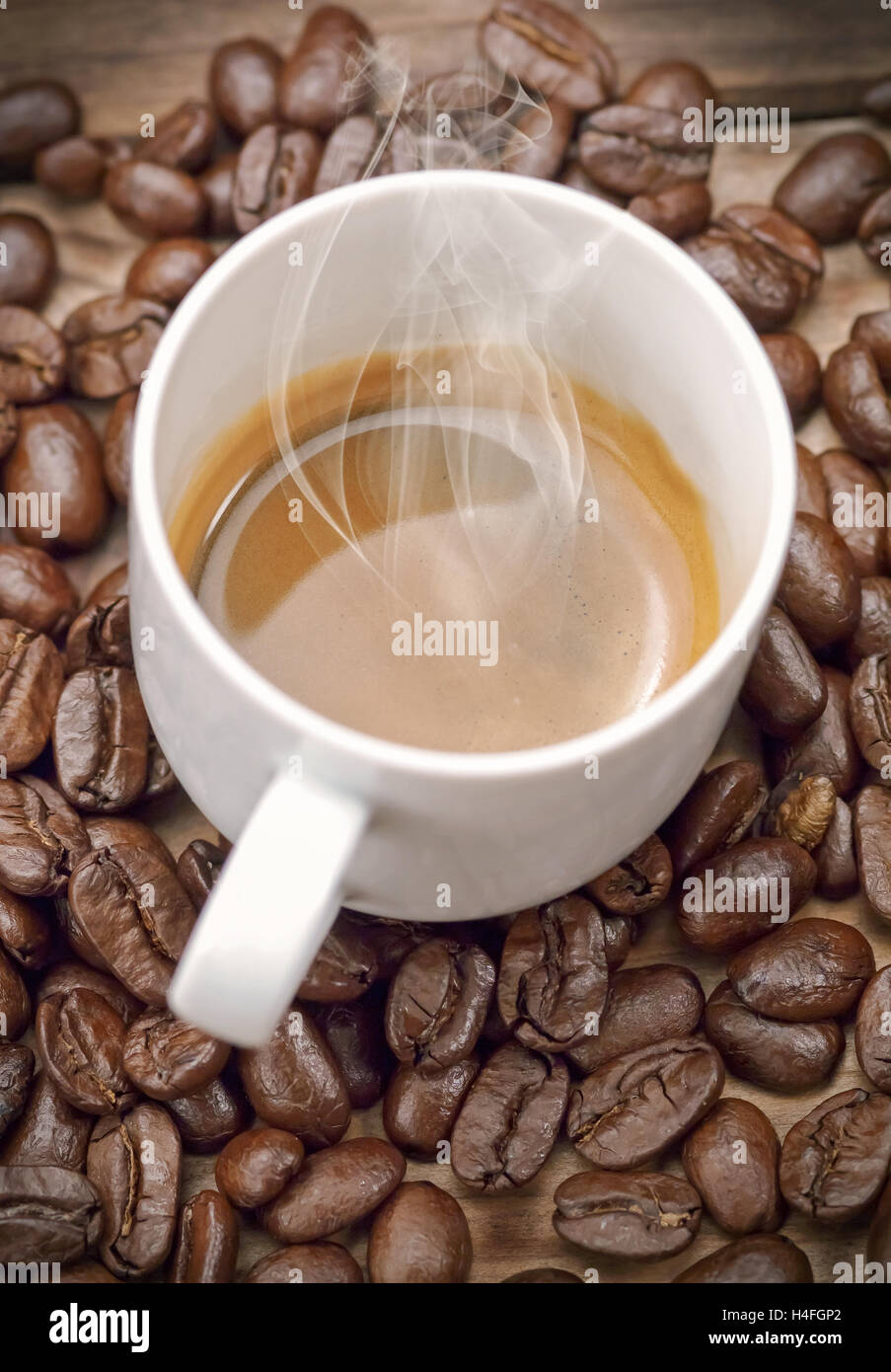Espresso coffee with smoke Stock Photo - Alamy