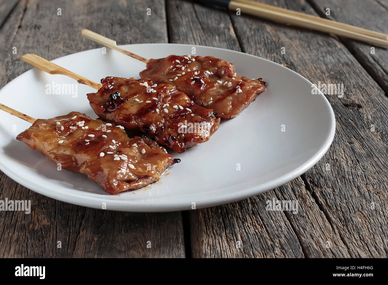 grilled pork topped Salt fast food popular in Thailand and overseas ...