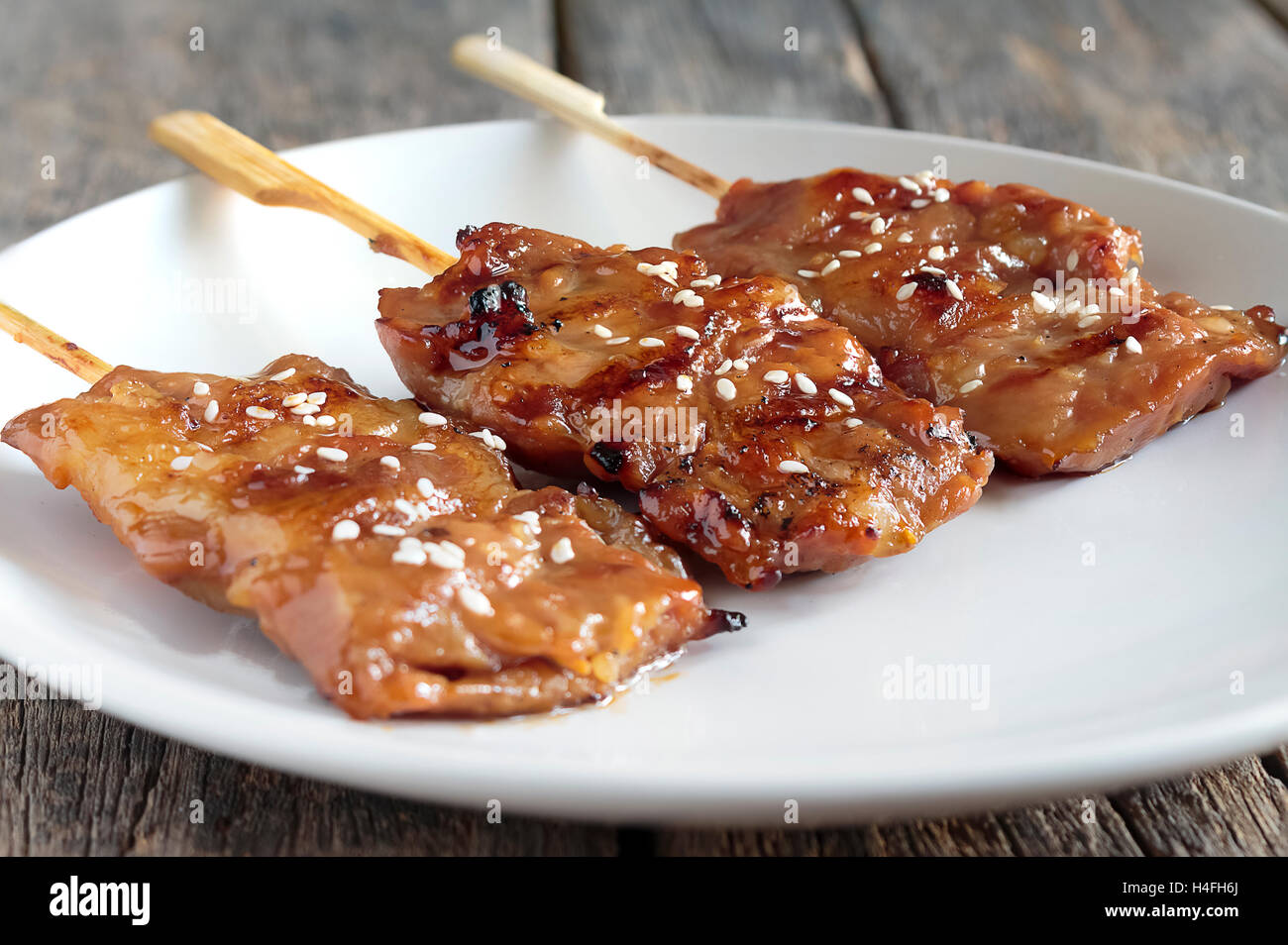 grilled pork topped Salt fast food popular in Thailand and overseas ...