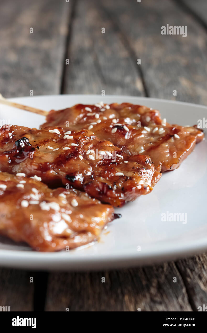grilled pork topped Salt fast food popular in Thailand and overseas ...