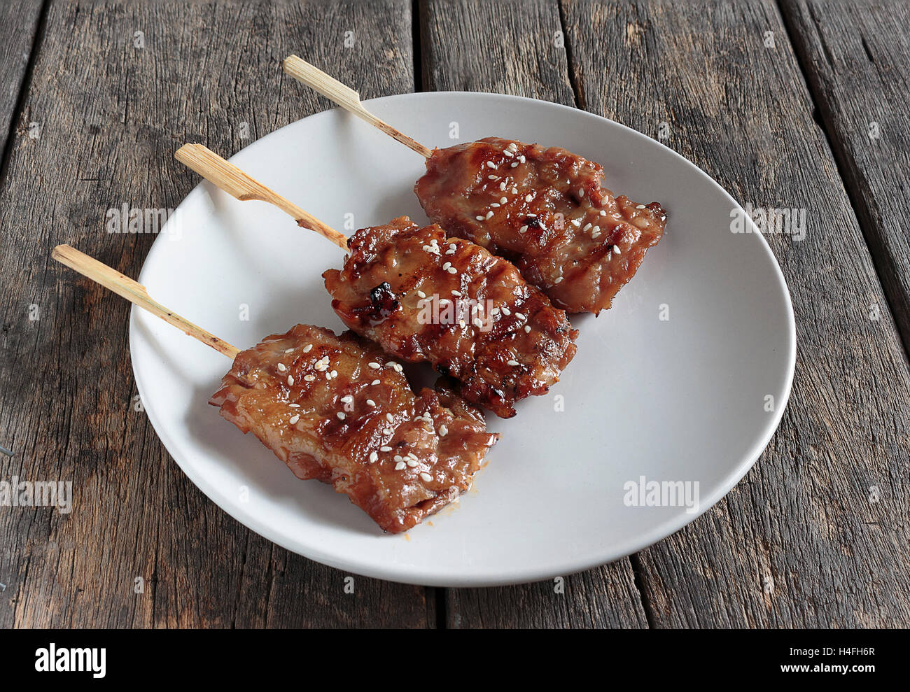 grilled pork topped Salt fast food popular in Thailand and overseas ...