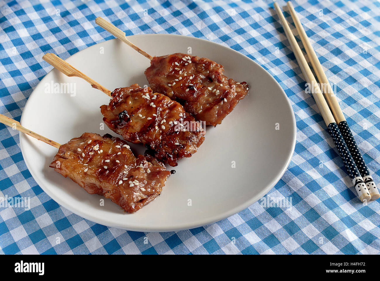 grilled pork topped Salt fast food popular in Thailand and overseas ...