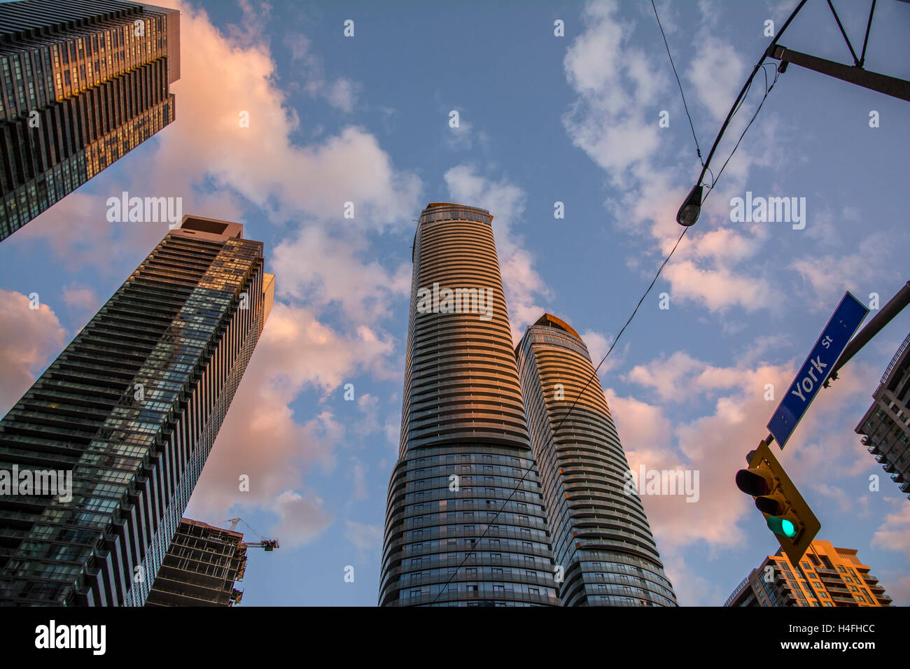 Toronto,Canada-august 2,2015:Toronto skyscrapers rise into the sky at ...