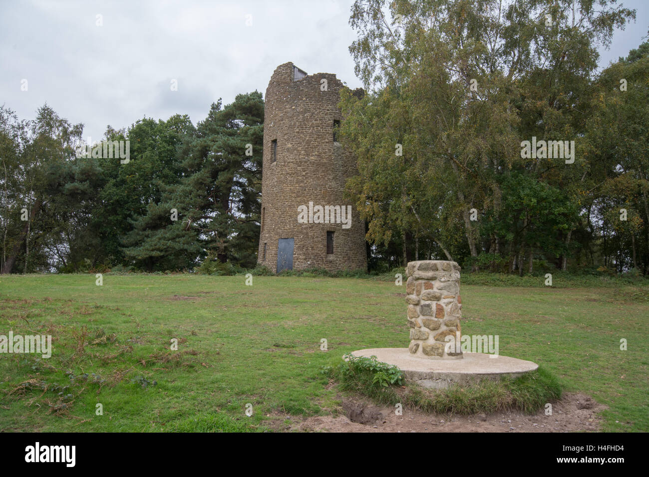 View of Chinthurst Hill Tower, a listed building near Guildford in ...