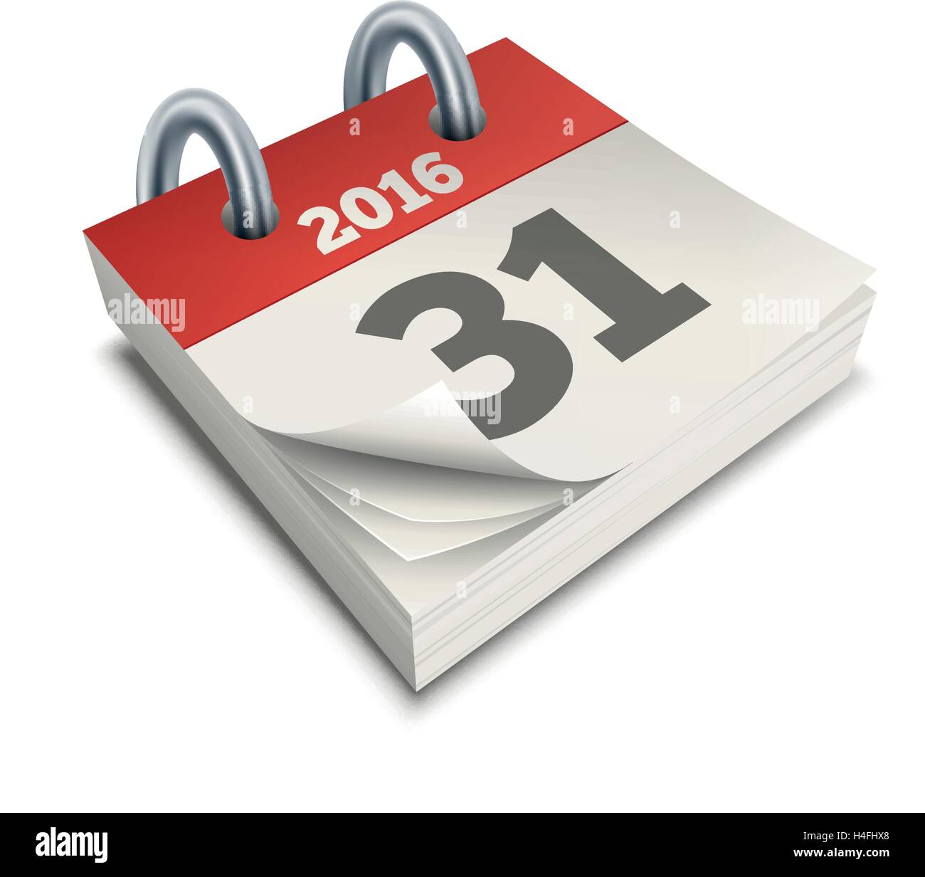 Vector illustration of calendar. Last day of the year 2016. December 31 ...