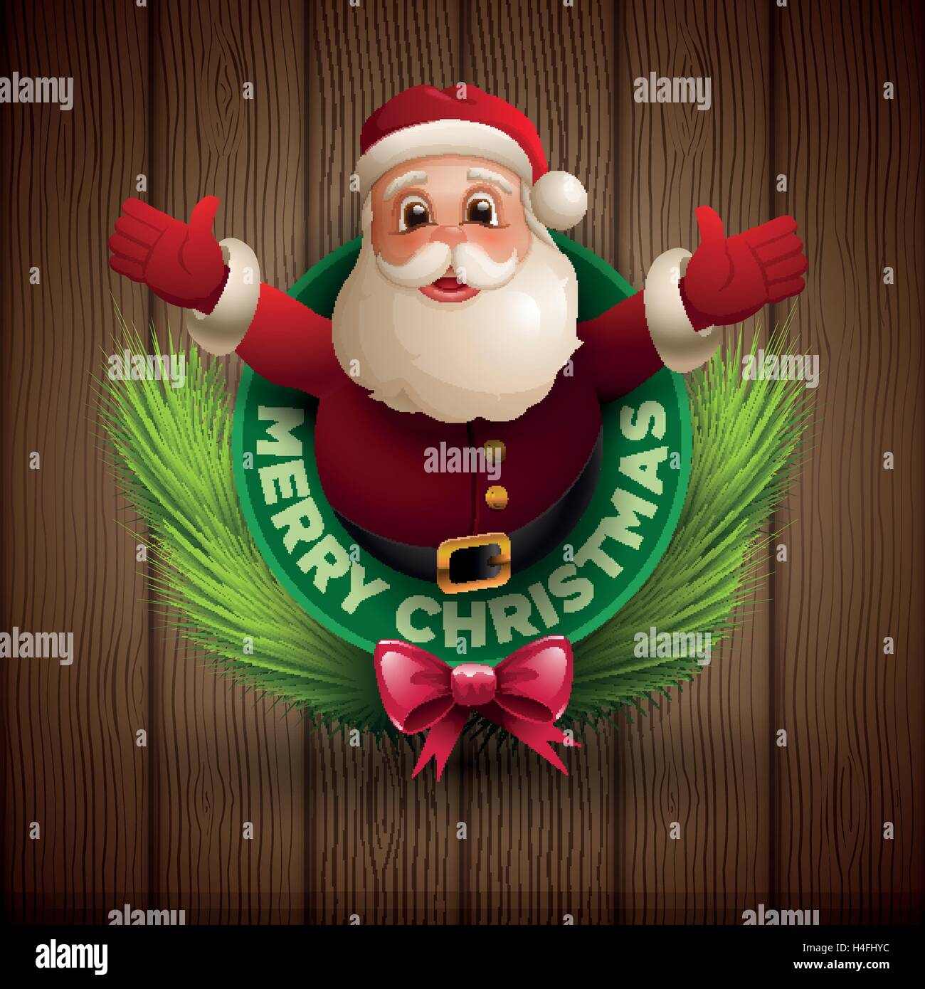 Happy Santa Claus giving a big hug. Christmas vector illustration ...