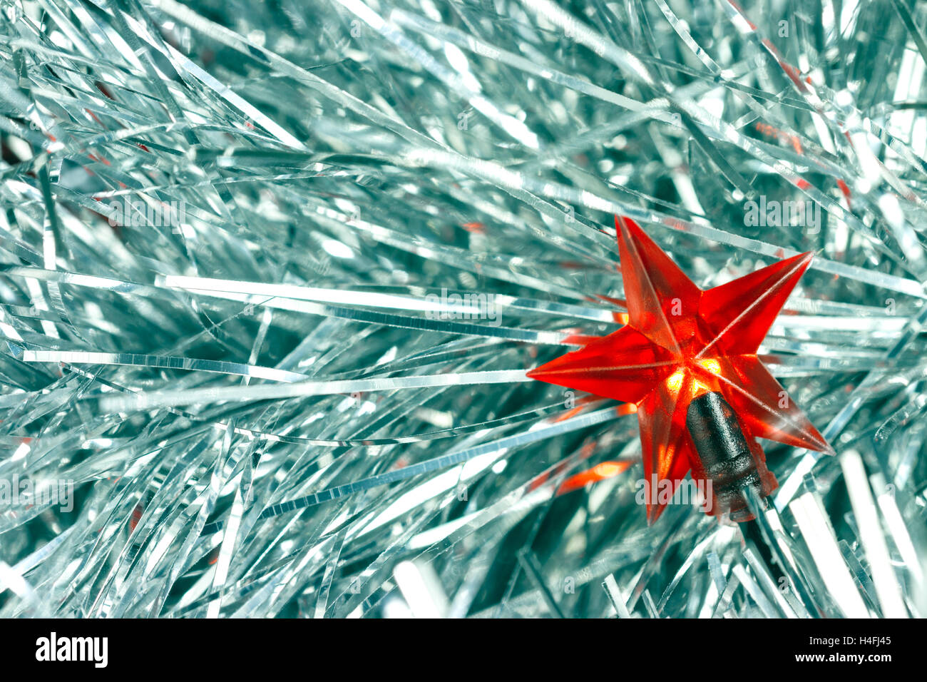 Red star light on silver background Stock Photo - Alamy