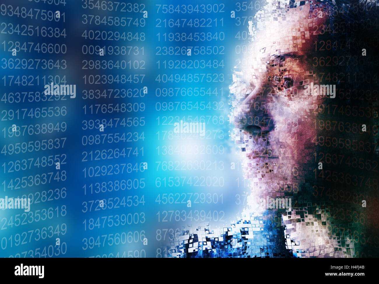 man face disintegrating Stock Photo - Alamy