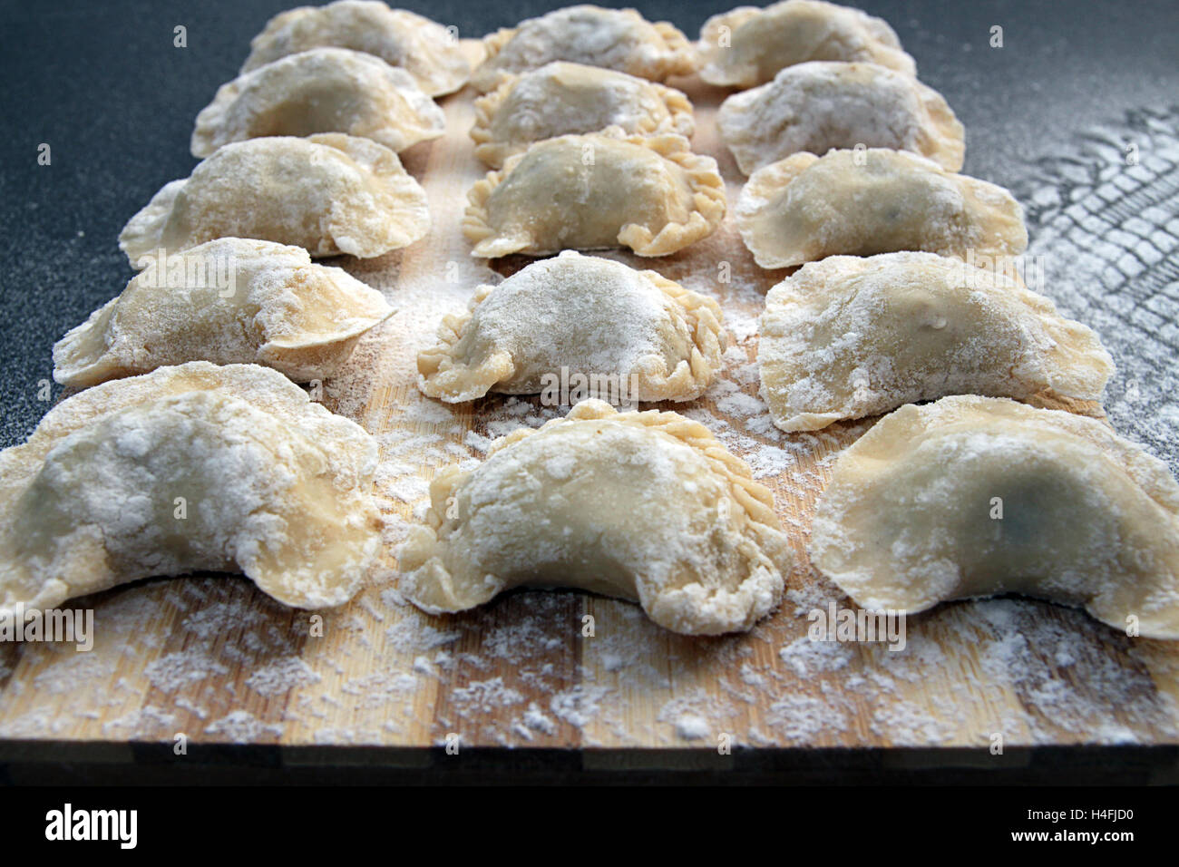Homemade pierogi vareniki - filled dumpling, traditional East European ...