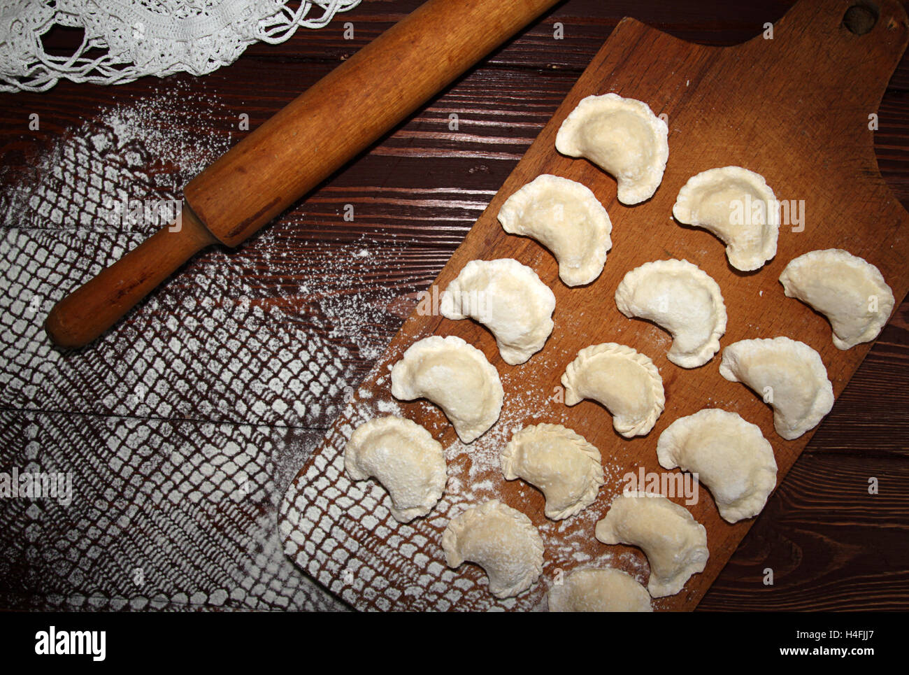 Homemade pierogi vareniki - filled dumpling, traditional East European ...