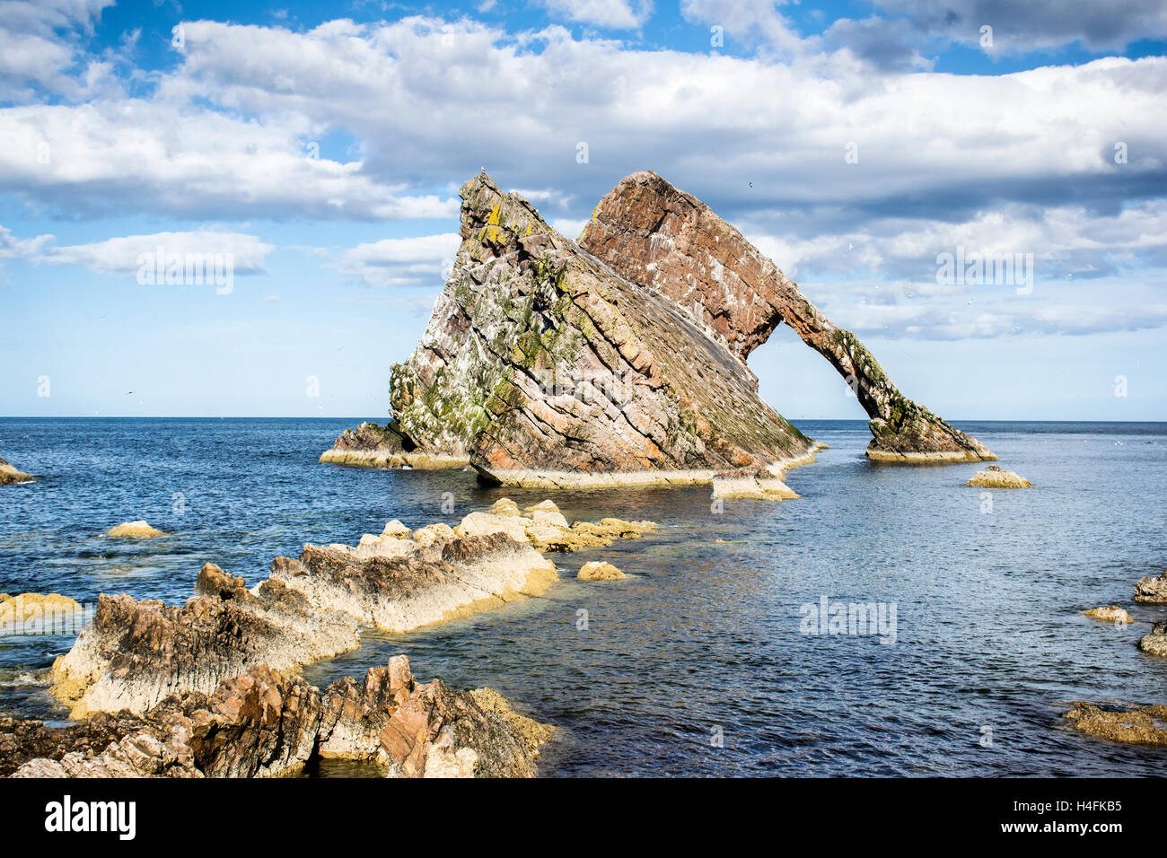 Bow Fiddle Rock in Scotland Stock Photo - Alamy