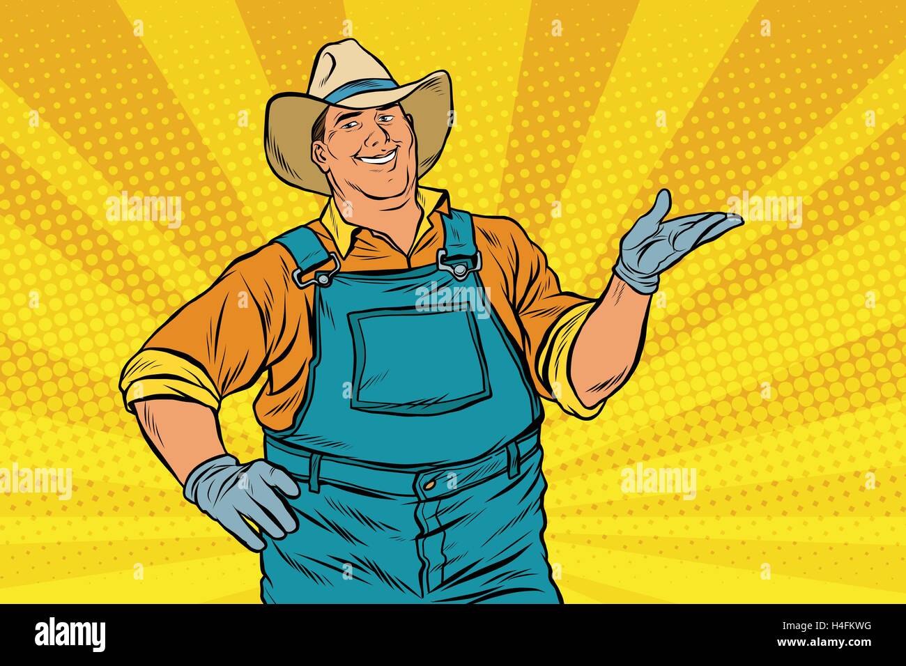 Male straw cowboy hat Stock Vector Images - Alamy