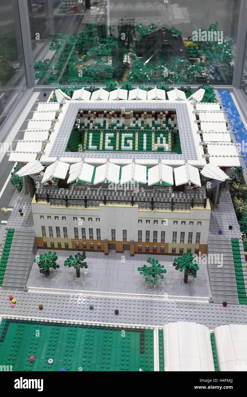 Legia Warszawa stadium made from lego blocks, Rzeszów exibition, Poland ...
